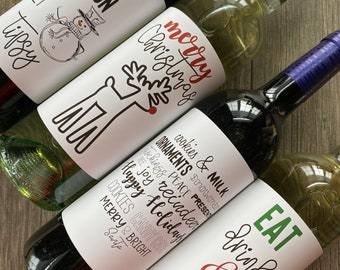 Fun Christmas Gift Wine Labels Christmas Wine Labels Holiday Wine ...