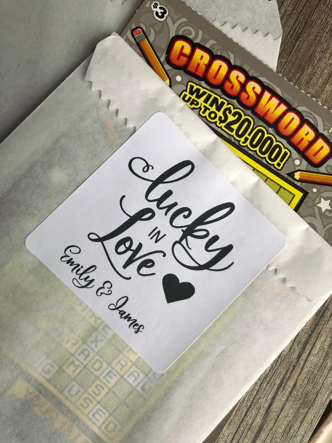 Lucky in Love Lottery Ticket Favor Sticker Lotto Sticker - Etsy