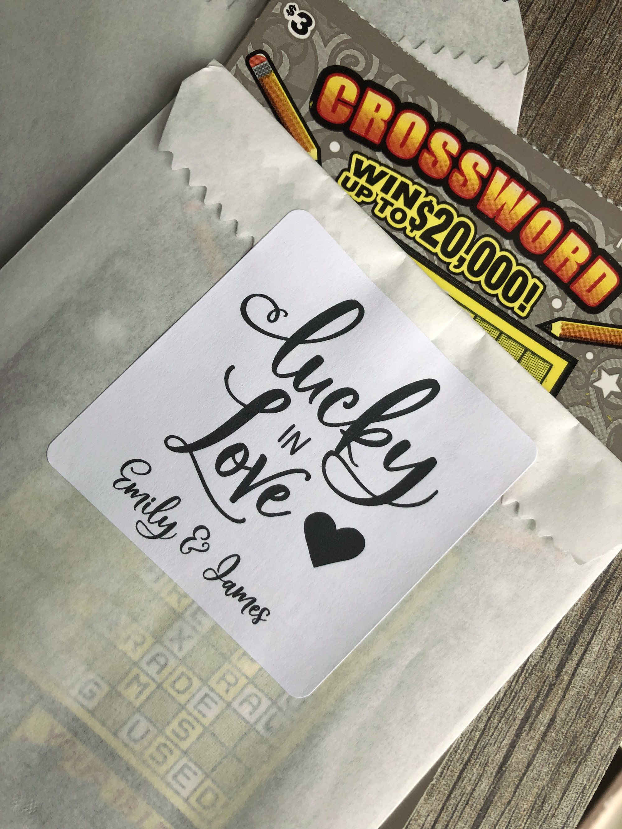 Lucky in Love Lottery Ticket Favor Sticker Lotto Sticker - Etsy Norway