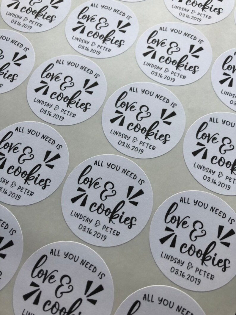 Cookie Favor Stickers All you need is love and cookies | Etsy