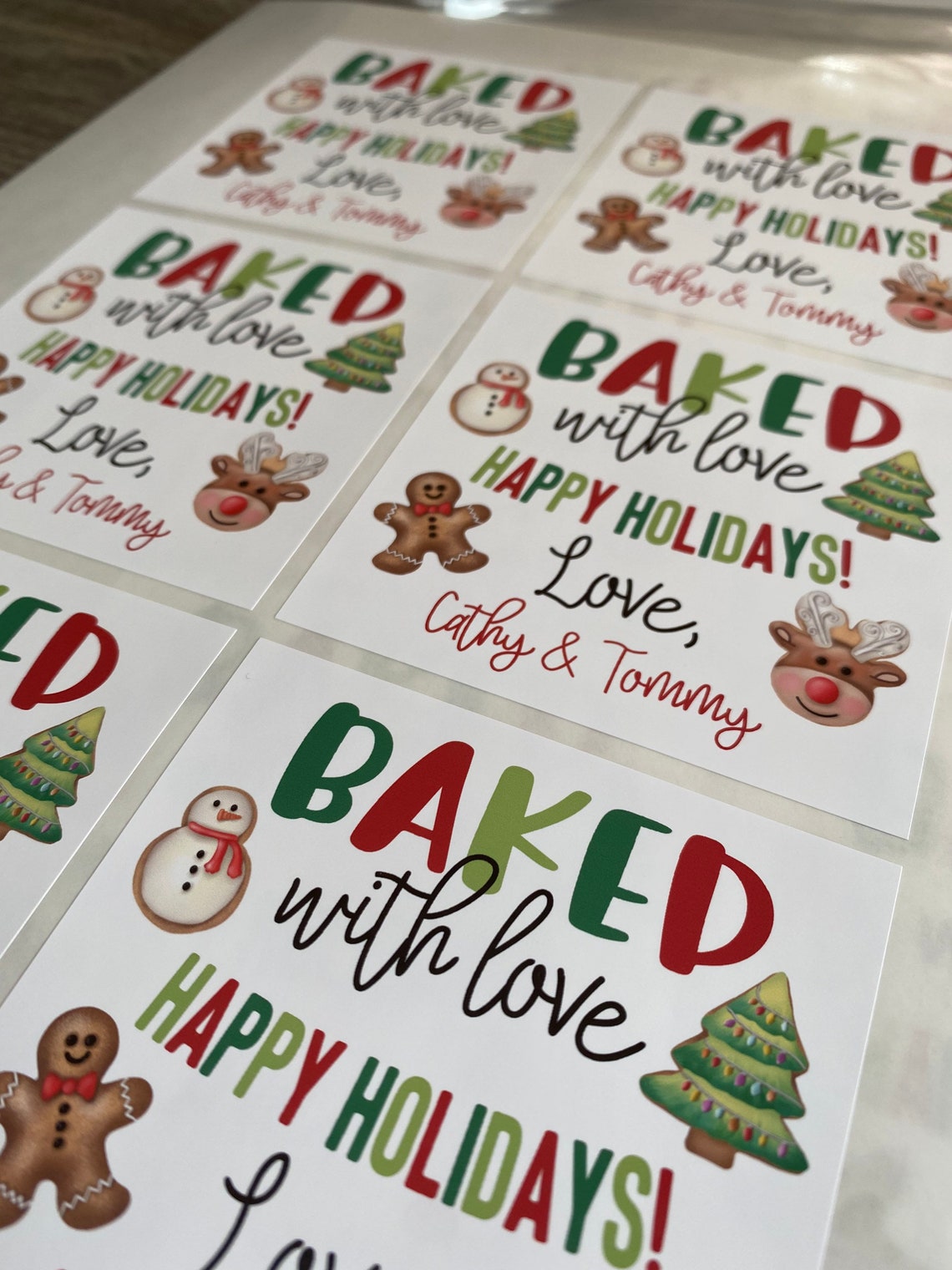 Personalized Baked With Love Christmas Cookie Stickers - Etsy