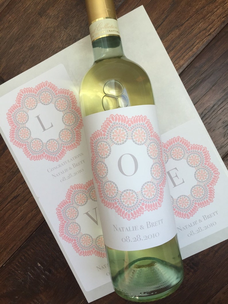 Love Wine, Anniversary Wine Labels, Wedding Wine Labels, Bridal Shower ...