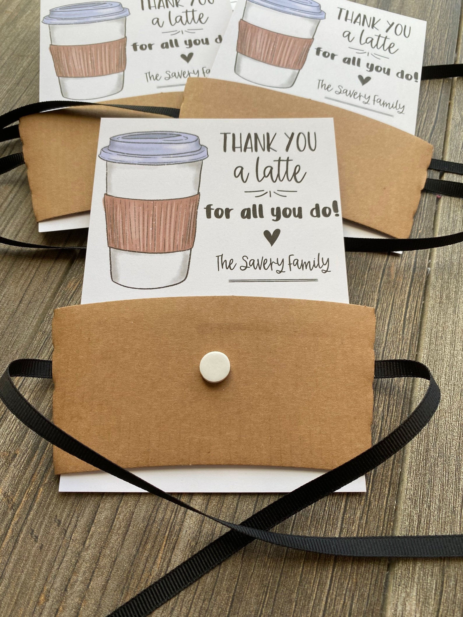 Thanks a Latte for All That You Do Gift Card Holder Cards for | Etsy