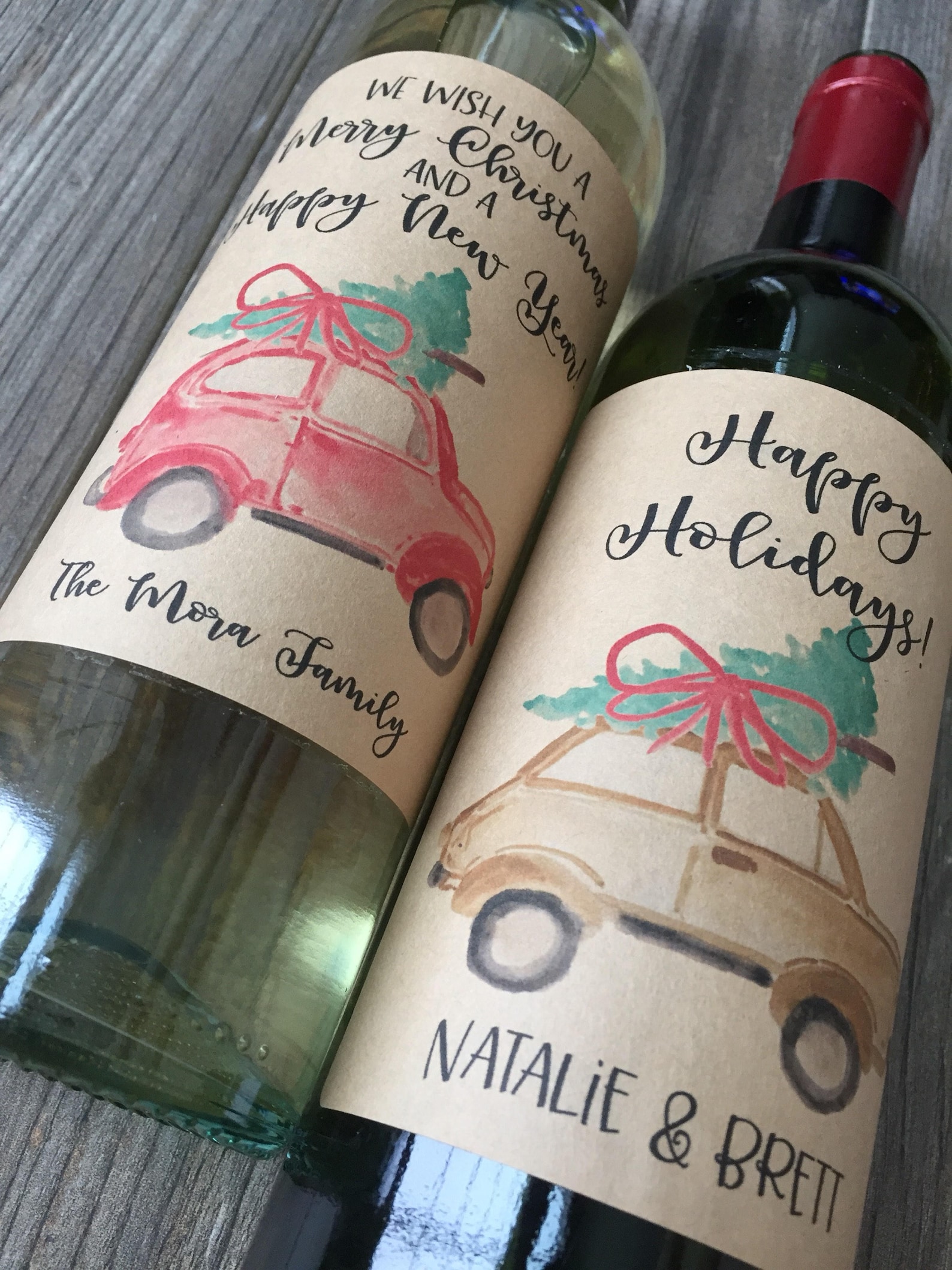 Personalized Christmas Wine Label-holiday Wine-christmas Wine | Etsy
