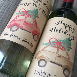 Personalized Christmas Wine Label-holiday Wine-christmas Wine Hostess ...