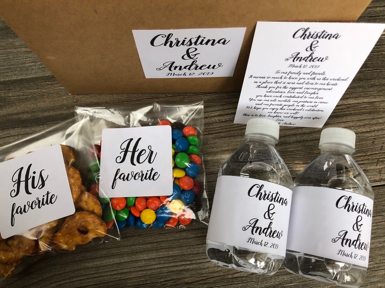 Wedding Welcome Bag Kit for Hotel Guests, Welcome Bag Kit With His and ...