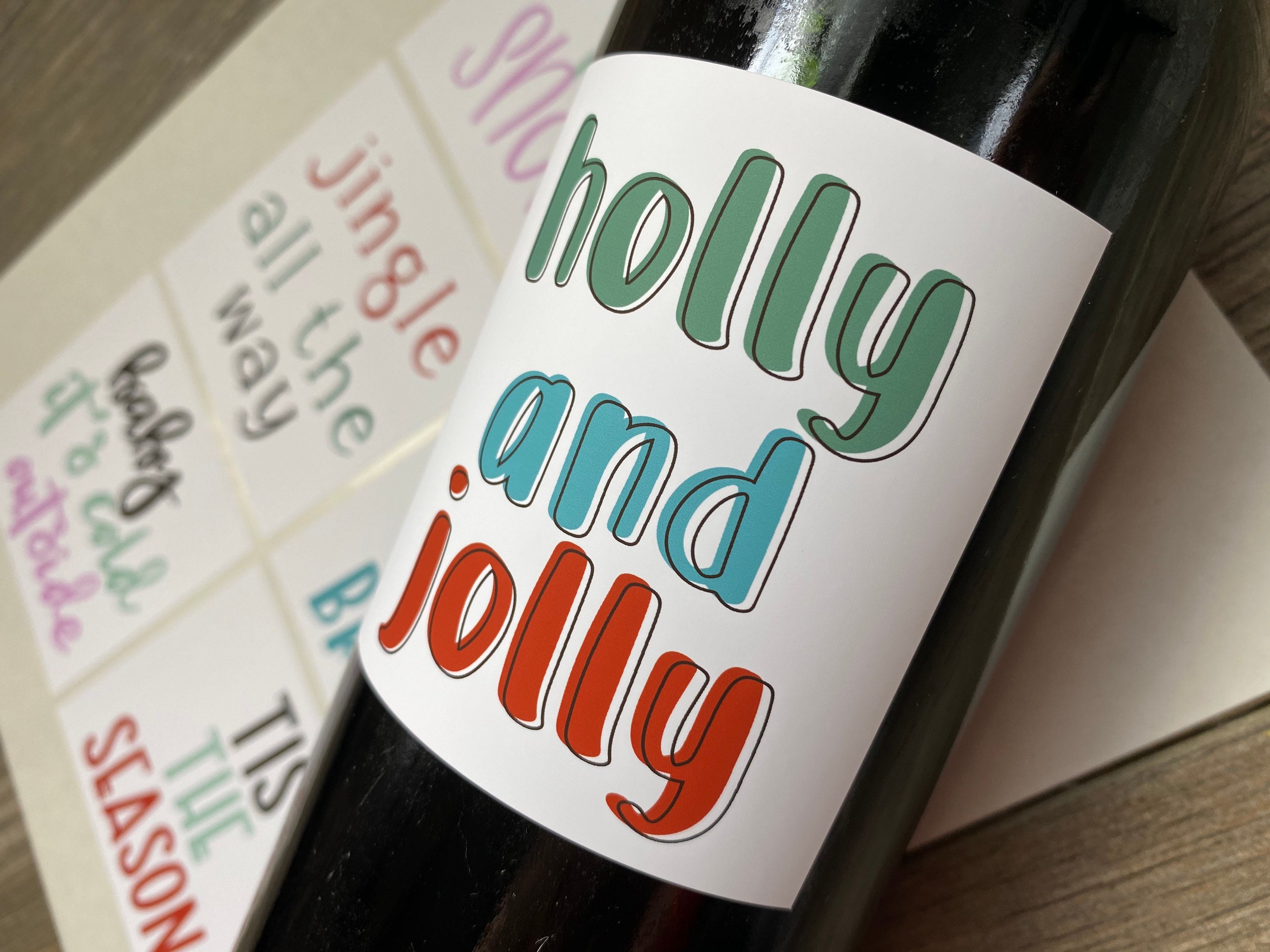Christmas Wine Label, Christmas Hostess Gift, Holiday Teacher Gift ...