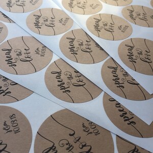 Spread the Love Label, Spread the Love Sticker, Bridal Shower Favor ...