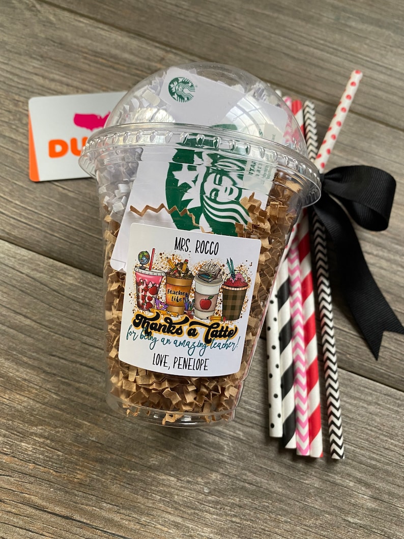 Thank You Teacher Gift Card Holder Thanks a Latte Gift Card - Etsy