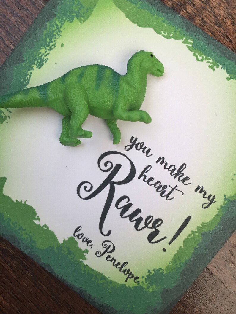 Kids Valentines Day Cards for Class Exchange Dinosaur - Etsy