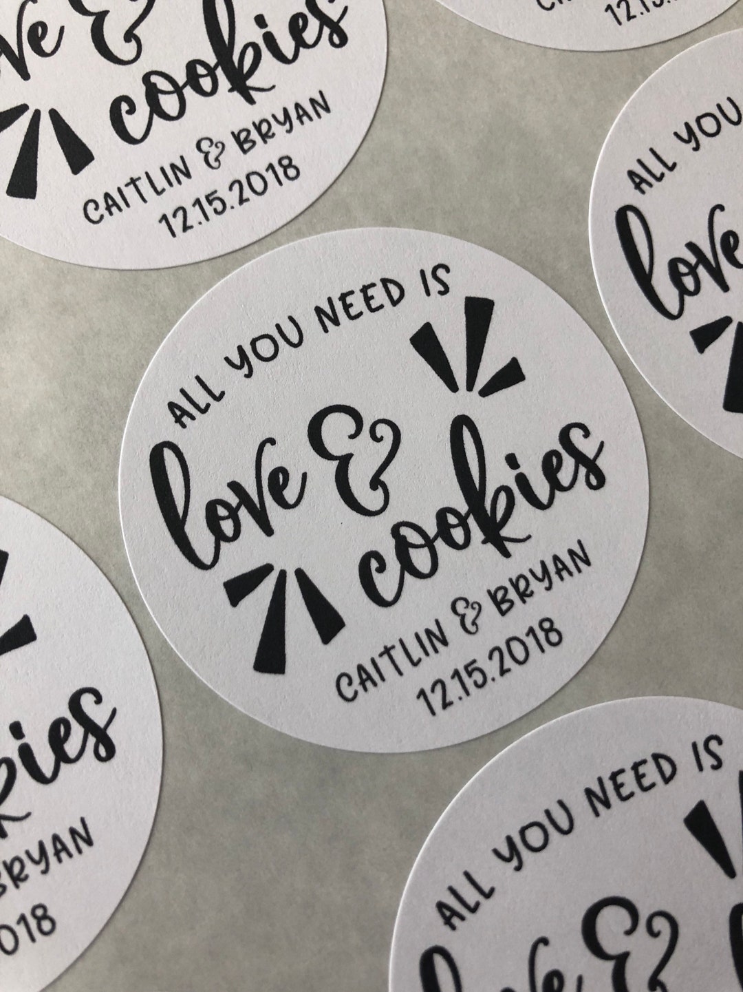 Cookie Favor Stickers, All You Need is Love and Cookies - Etsy
