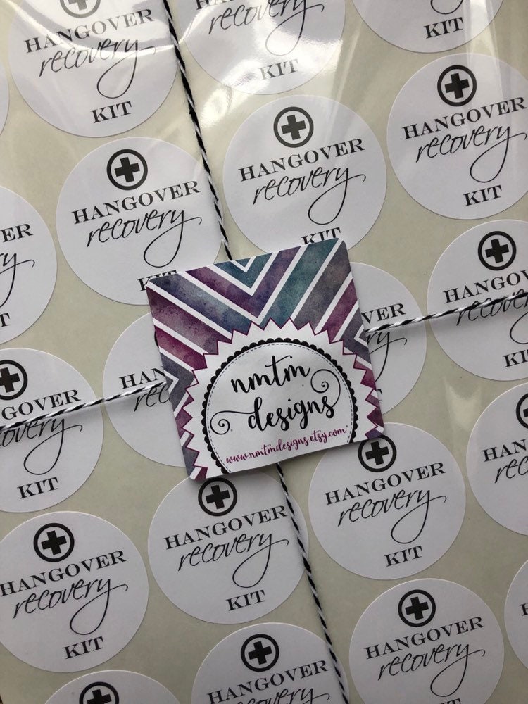 Hangover Kit Sticker, Wedding Hangover Sticker, Wedding Hangover ...