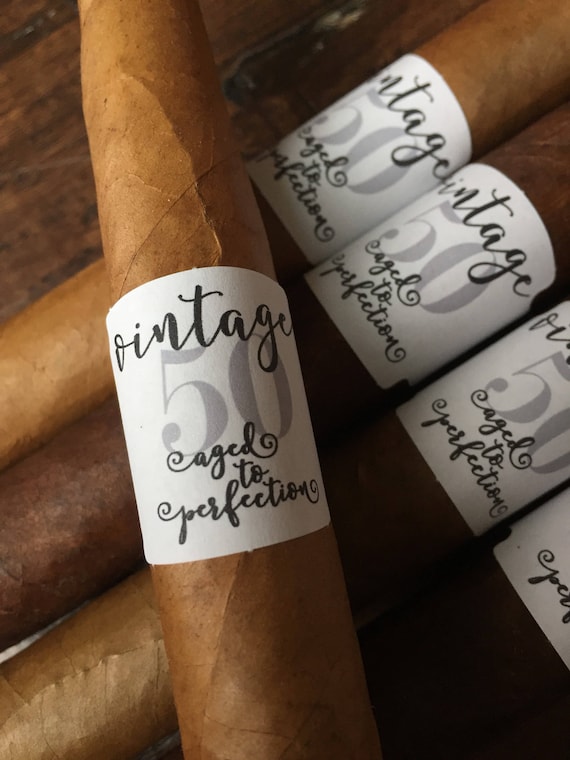 Cigar Label birthday cigar Label Cigar aged to perfection | Etsy