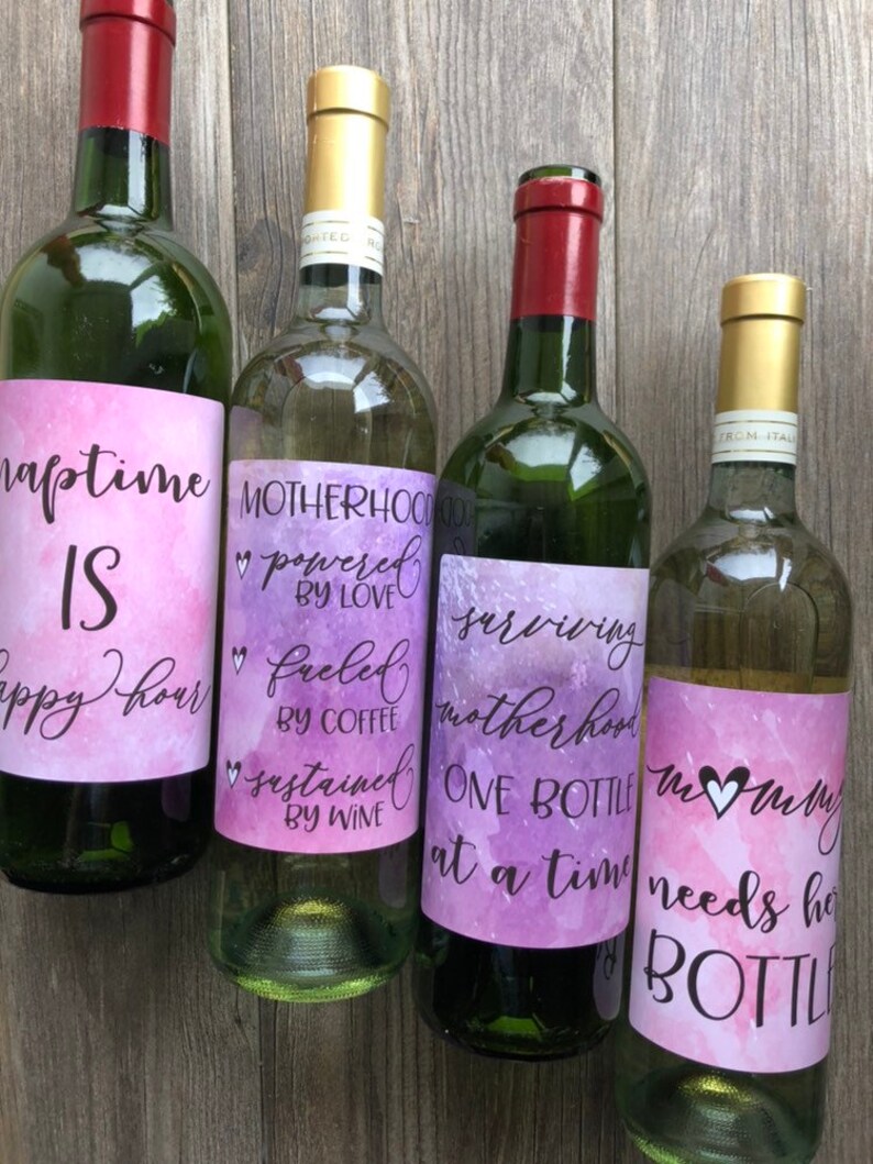 Mom Wine Labels Mother's Day Gift New Mom Gift Baby - Etsy