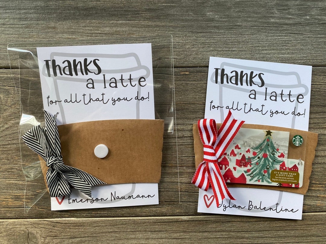 Thanks a Latte for All That You Do, Coffee GIFT CARD Holder and Card ...