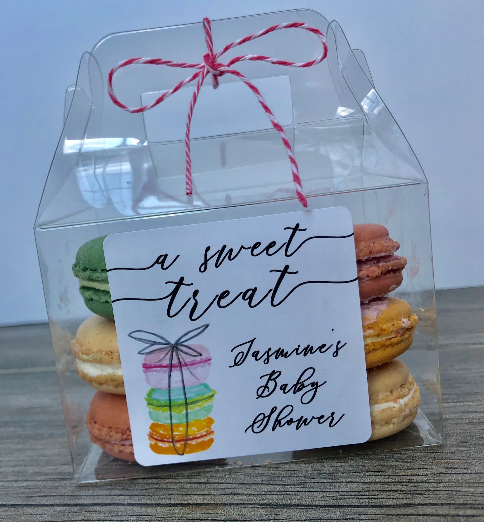 Macaroon Baby Shower Favor Sticker, Bridal Shower, A Sweet Treat, Love ...