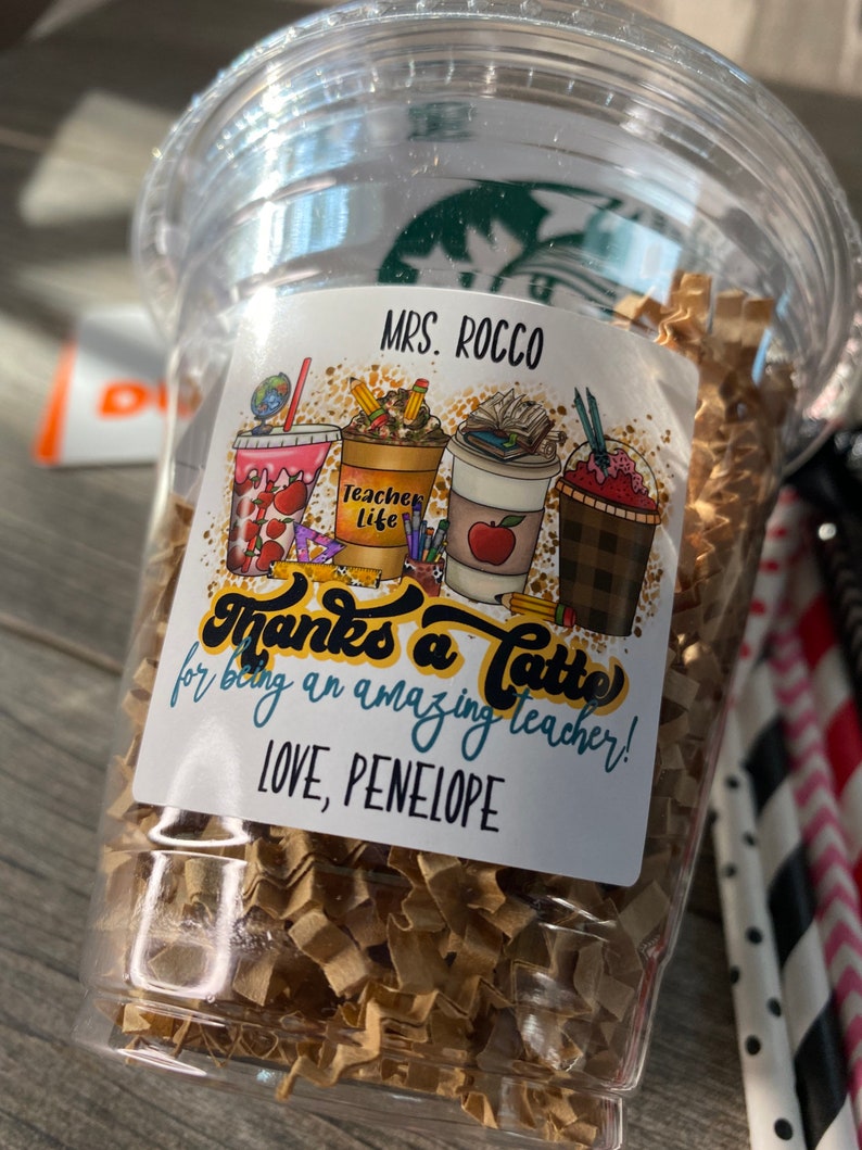 Thank You Teacher Gift Card Holder Thanks a Latte Gift Card - Etsy