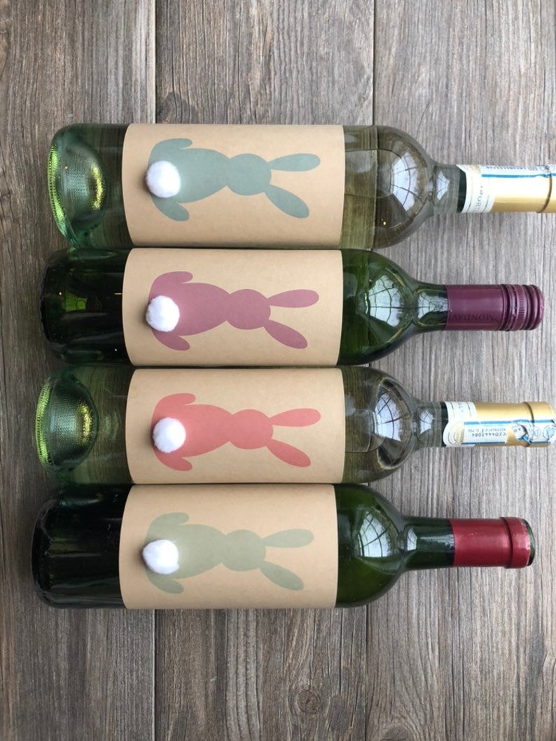 Easter Bunny Wine Label Table Decoration Baby Shower - Etsy.de