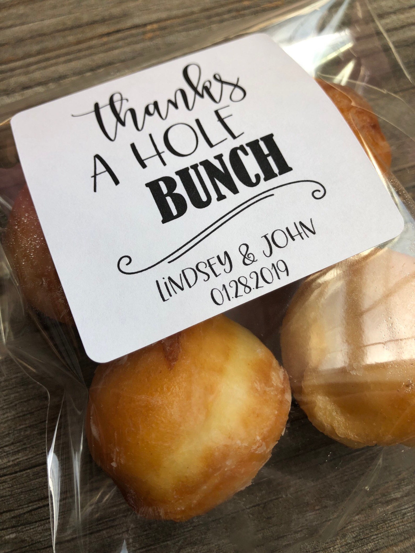 Donut Favor Sticker Thanks a Hole Bunch All You Need is - Etsy