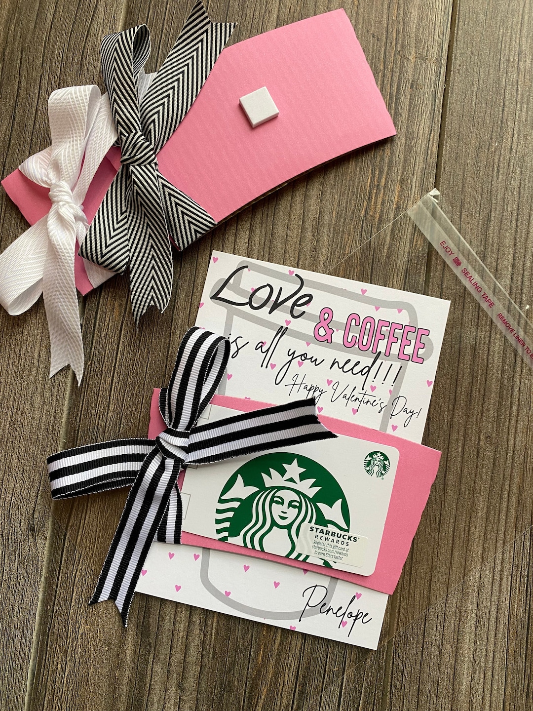 Personalized Valentine's Day Coffee Gift Card Holder, Teacher Gift ...