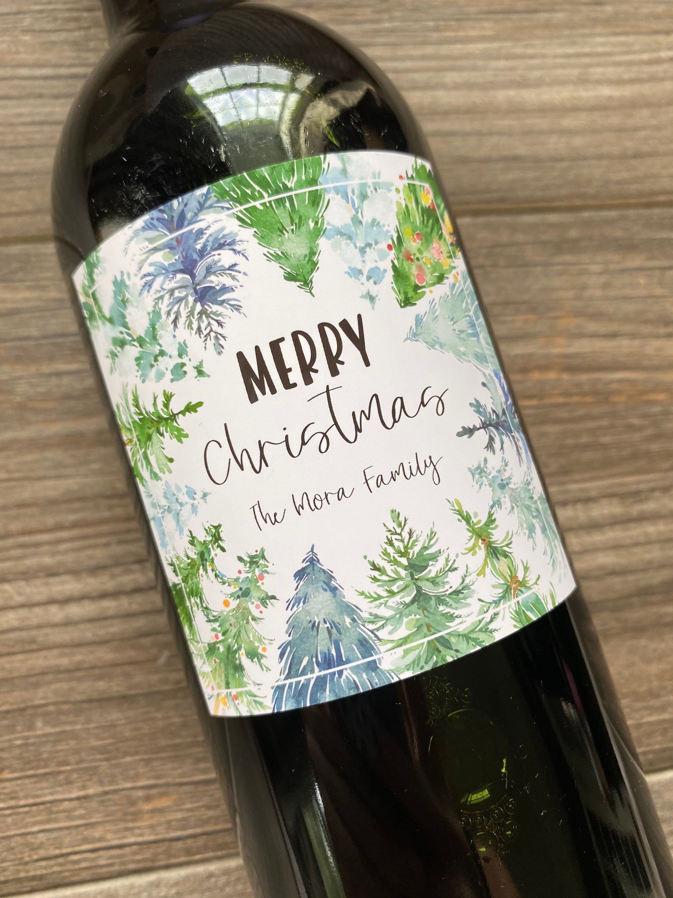 Christmas Wine Labels Hostess Gift for Christmas Eve - Etsy