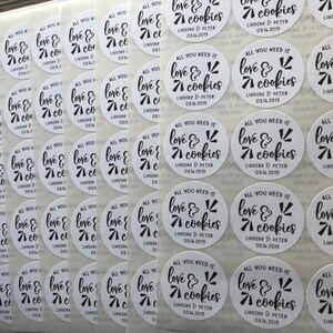 Cookie Favor Stickers, All You Need is Love and Cookies - Etsy