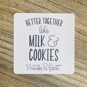 Cookie Favor Stickers, Better Together Like Milk and Cookies, Wedding ...