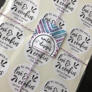 Cookie Favor Stickers, All You Need is Love and Cookies - Etsy
