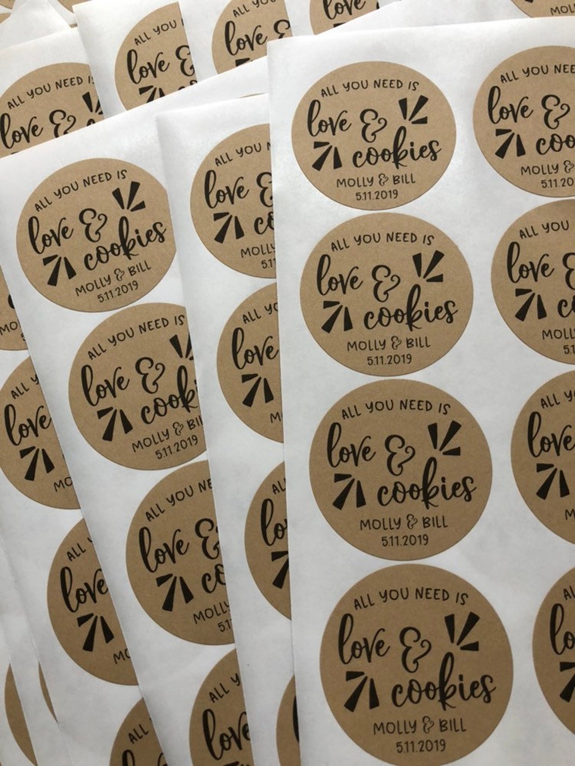 Cookie Favor Stickers All you need is love and cookies | Etsy