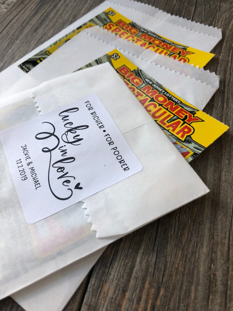 Lottery Ticket Favor Sticker Lucky in Love Wedding Favor - Etsy
