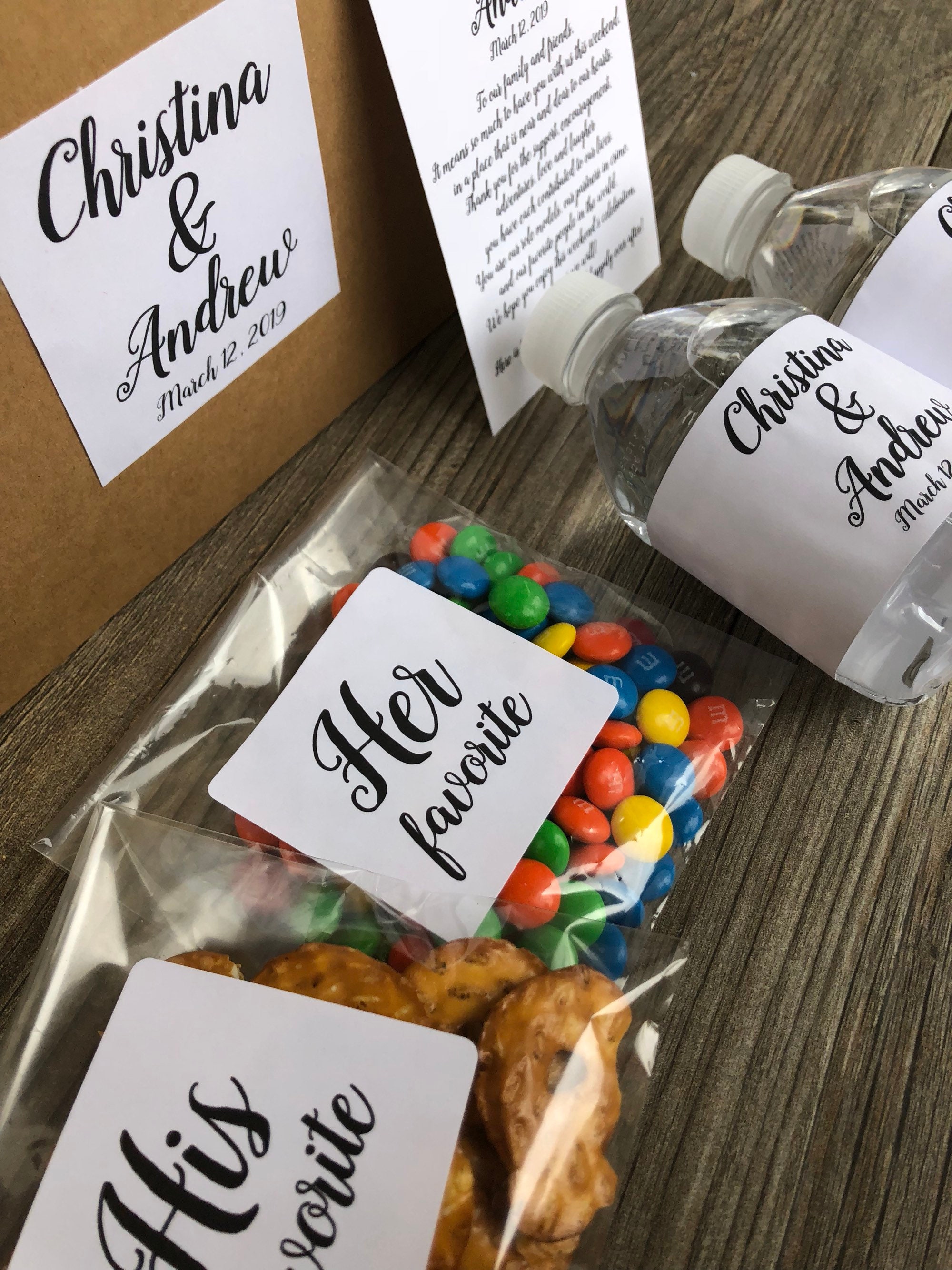 Wedding Welcome Bag Kit for Hotel Guests, Welcome Bag Kit With His and ...