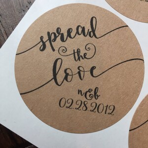 Spread the Love Label, Spread the Love Sticker, Bridal Shower Favor ...