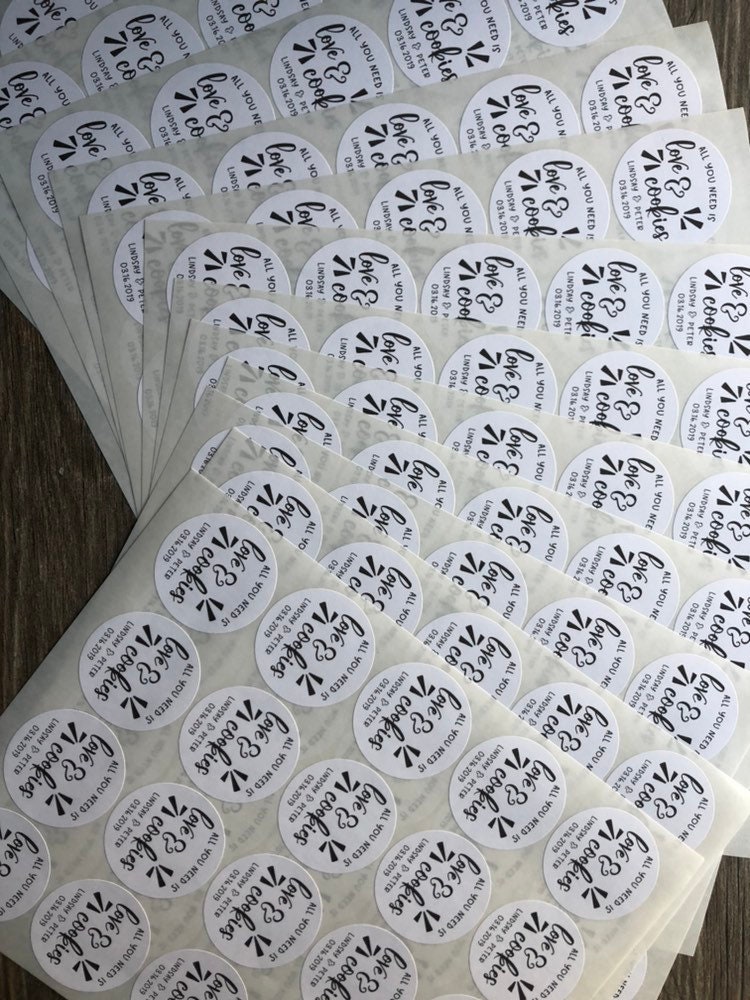 Cookie Favor Stickers All you need is love and cookies | Etsy