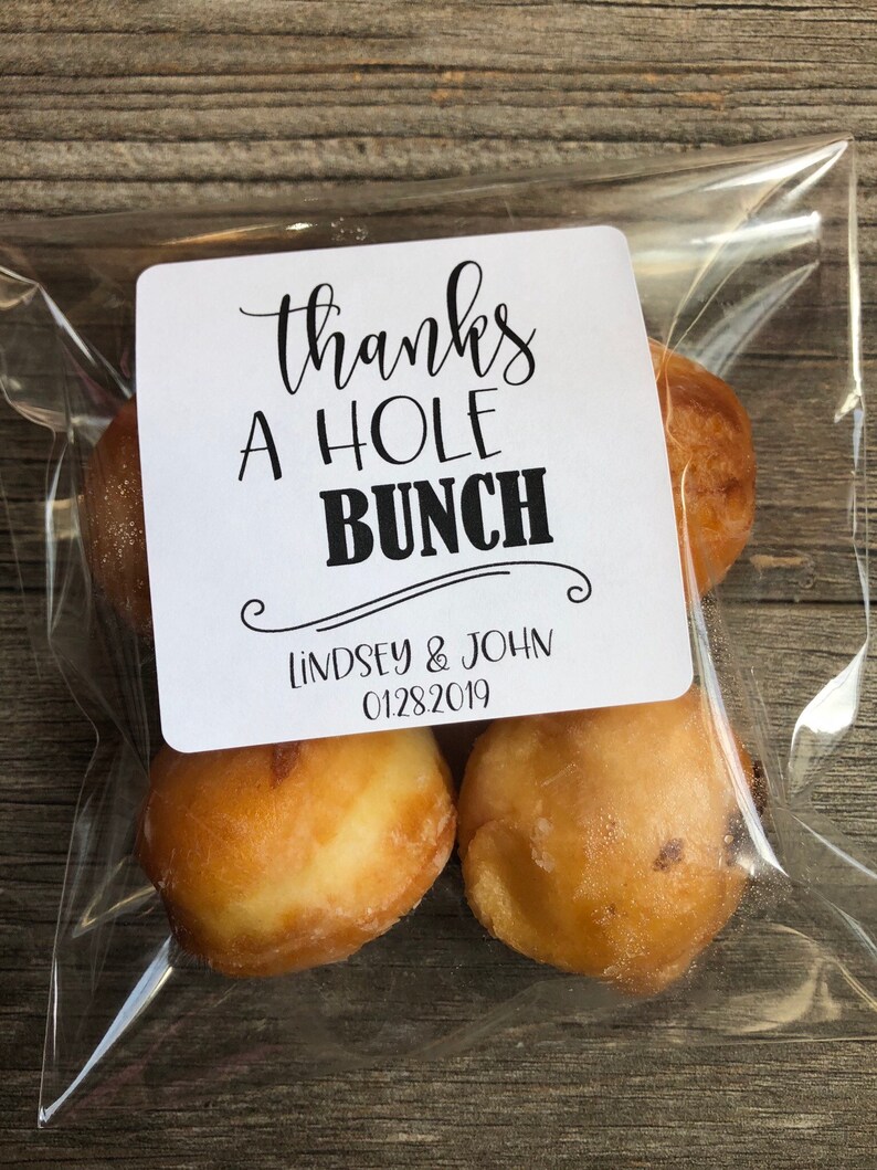 Donut Favor Sticker Thanks a Hole Bunch All You Need is - Etsy