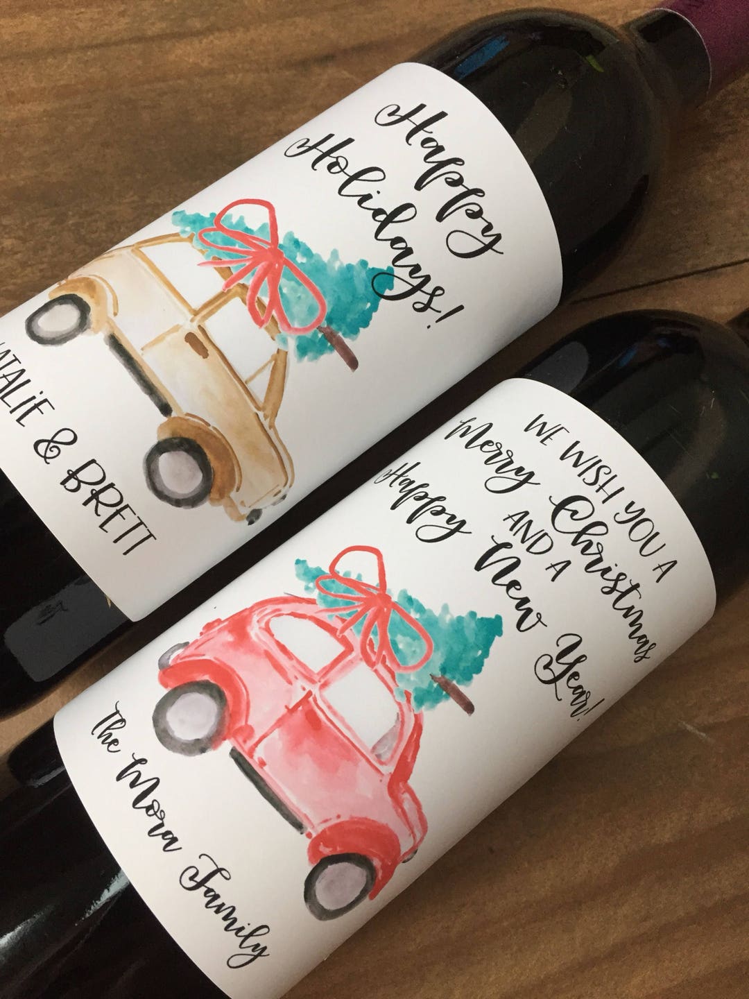 Personalized Christmas Wine Label-holiday Wine-christmas Wine Hostess ...