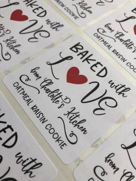 Baked with love stickers | Etsy