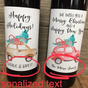 Personalized Christmas Wine Label-holiday Wine-christmas Wine Hostess ...