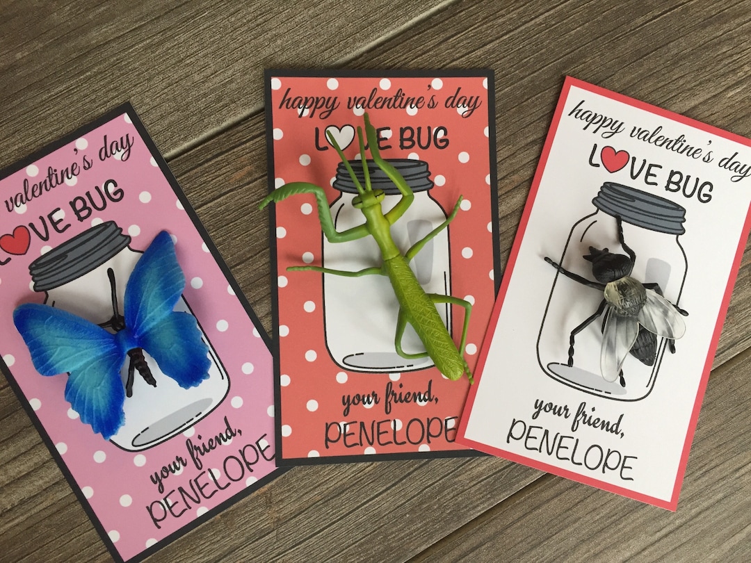 Bug Kids Valentine's Day Card for School, Girls or Boy Valentines for ...