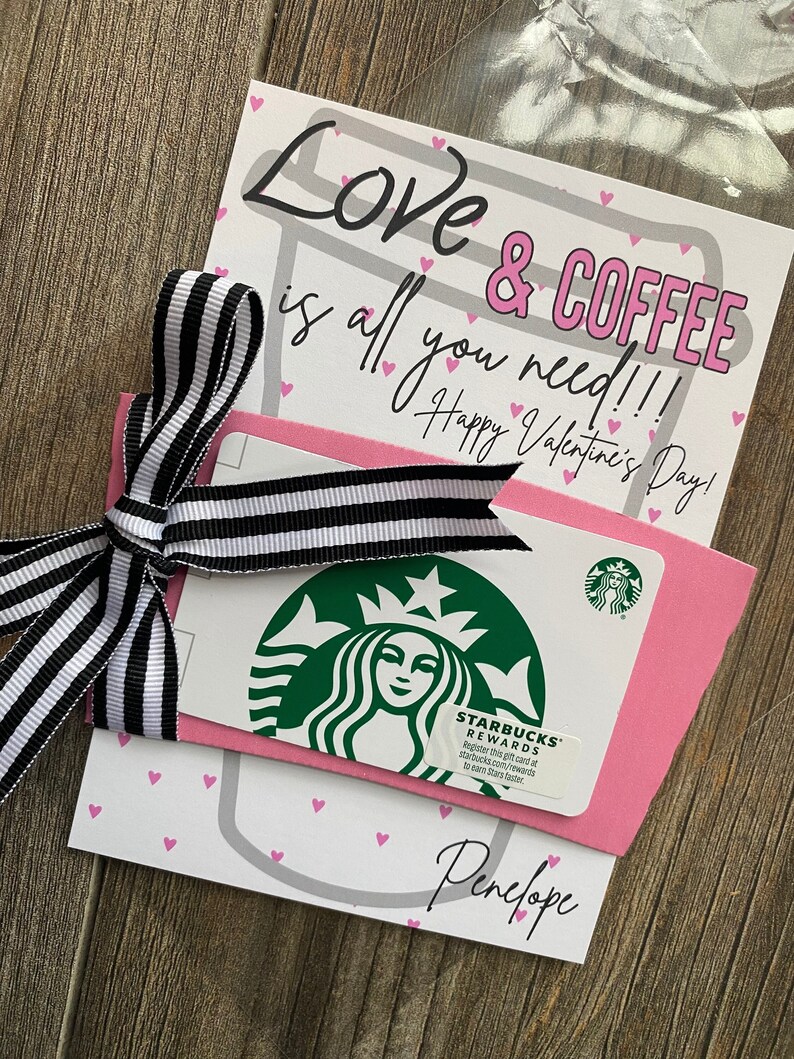 Personalized Valentine's Day Coffee Gift Card Holder, Teacher Gift ...