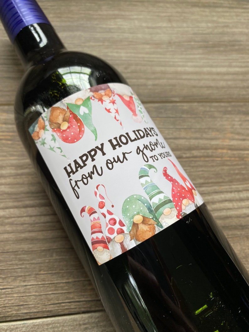 Christmas Wine Labels Hostess Gift for the Holidays Baked | Etsy