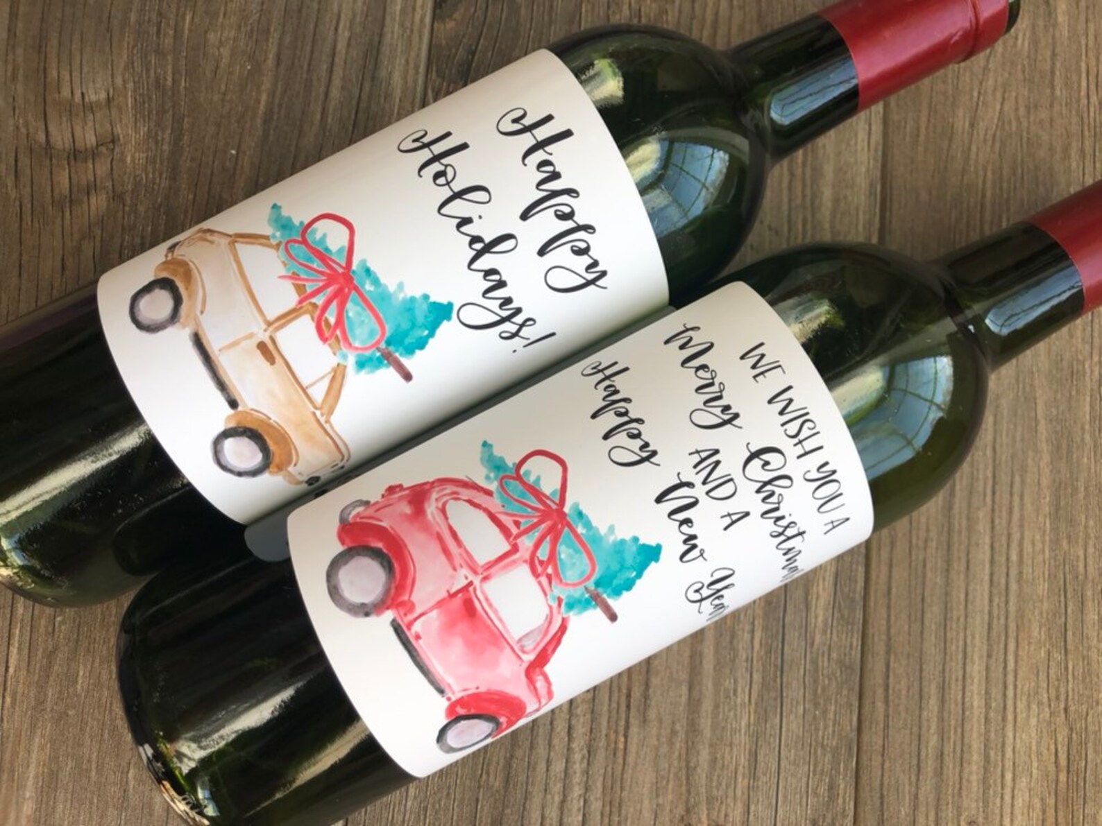 Personalized Christmas Wine Label-holiday Wine-christmas Wine Hostess ...