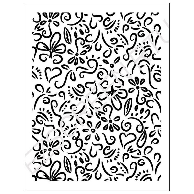 Silk Screen Printing Stencil Hand-drawn Flower Doodles for - Etsy