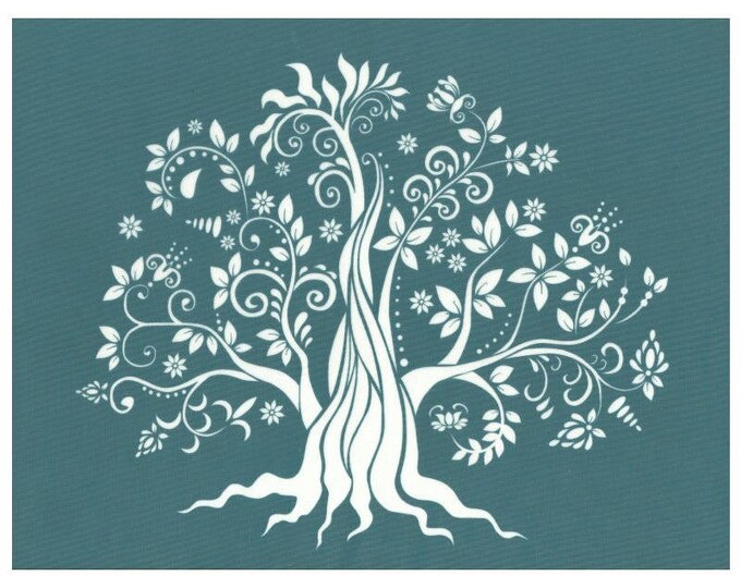 Silk Screen Printing Stencil, Fancy Decorated Tree, for Polymer Clay, T ...