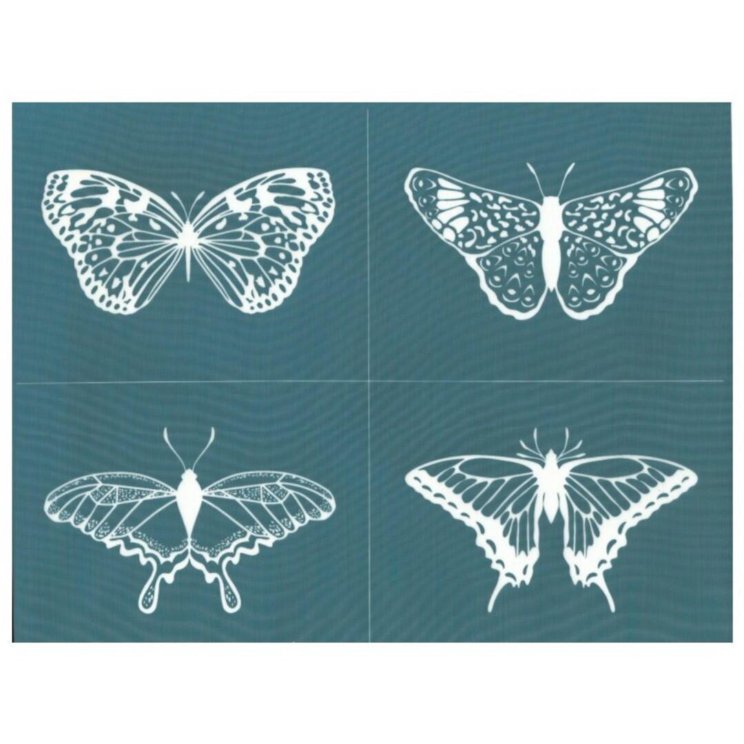 Designer Silk Screen Printing Stencil, Butterfly Set of 4, for Ceramic ...