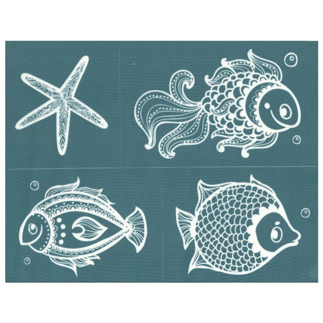 Silk Screen Printing Stencil Fancy Fish Set of 4 for Polymer - Etsy