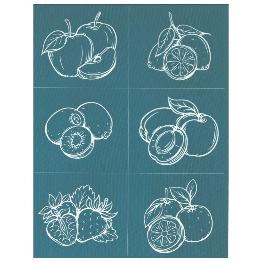 Designer DIY Silk Screen Printing Stencil Set of 6 Fruits - Etsy