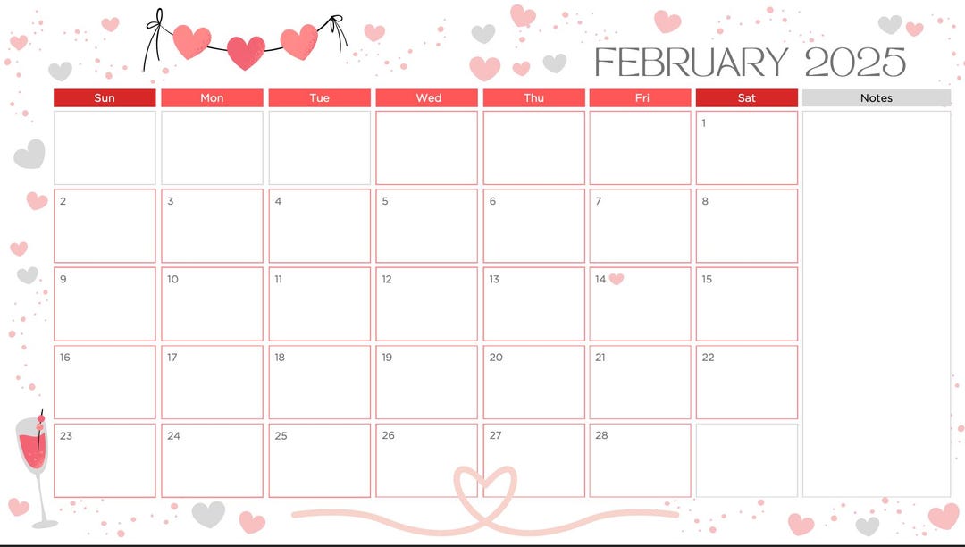 February Calendar | Printable Calendar for February 2025 - Etsy