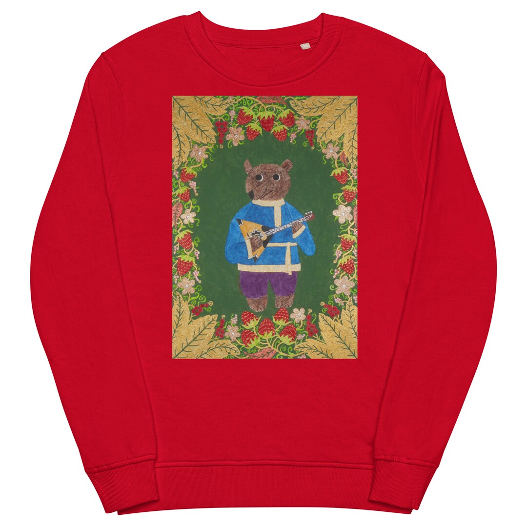 Mishka Russian Slavic Fairytale Folklore Bear Unisex Organic Sweatshirt ...