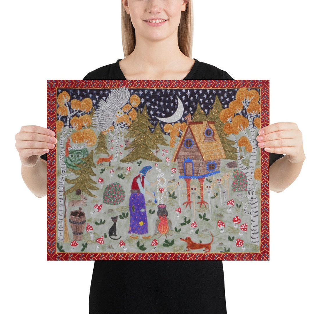 Baba Yaga’s Enchanted Forest Slavic Russian Witch Photo Paper Poster - Etsy