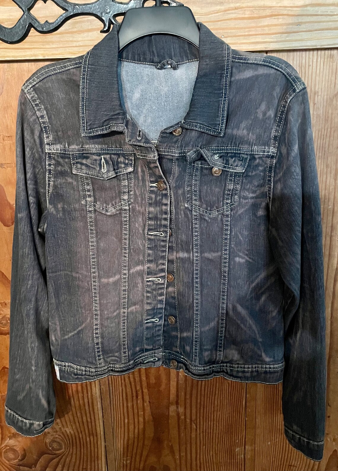 Black Hawaiian Style Womens Denim Jacket - Etsy